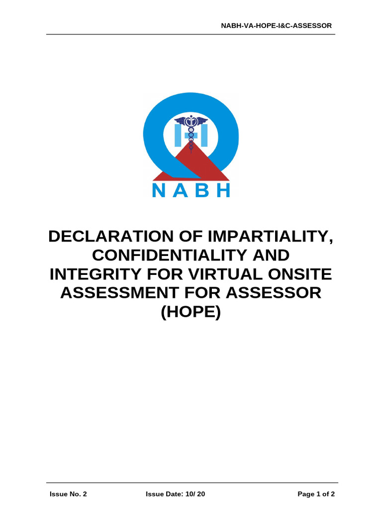 Assessor's Declaration Form | PDF | Confidentiality | Health Care