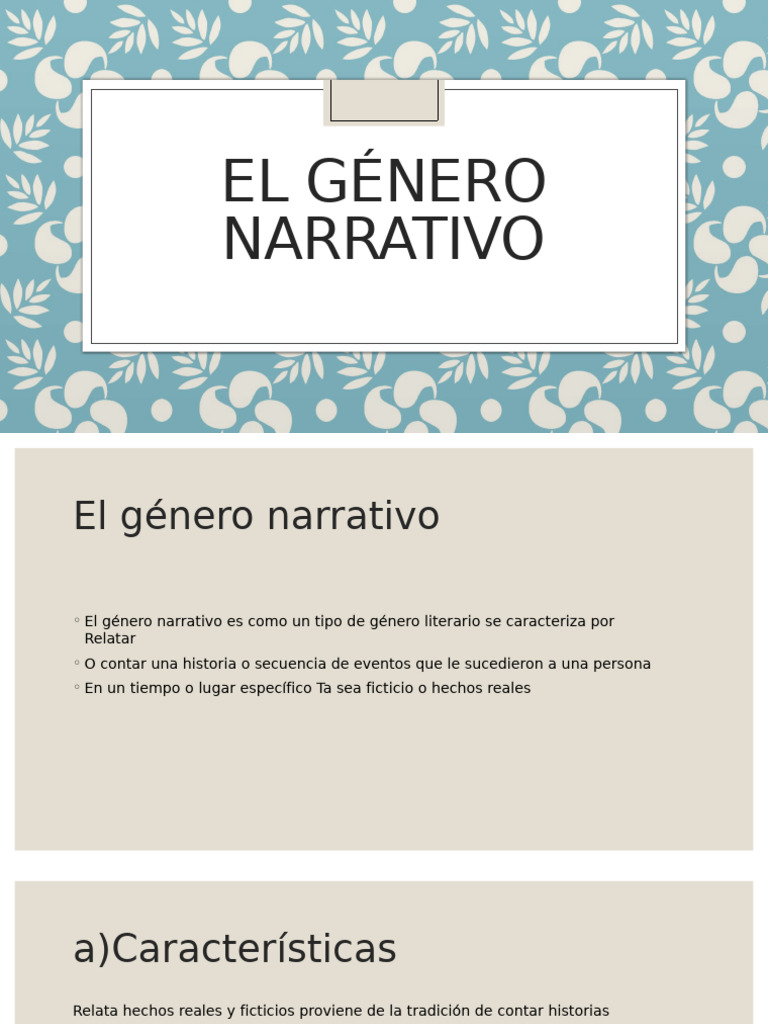El Género Narrativo | PDF