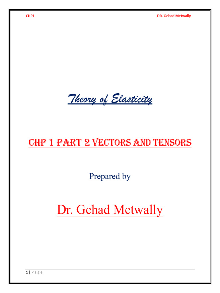 Theory of Elasticity chp1 Part 2 | PDF
