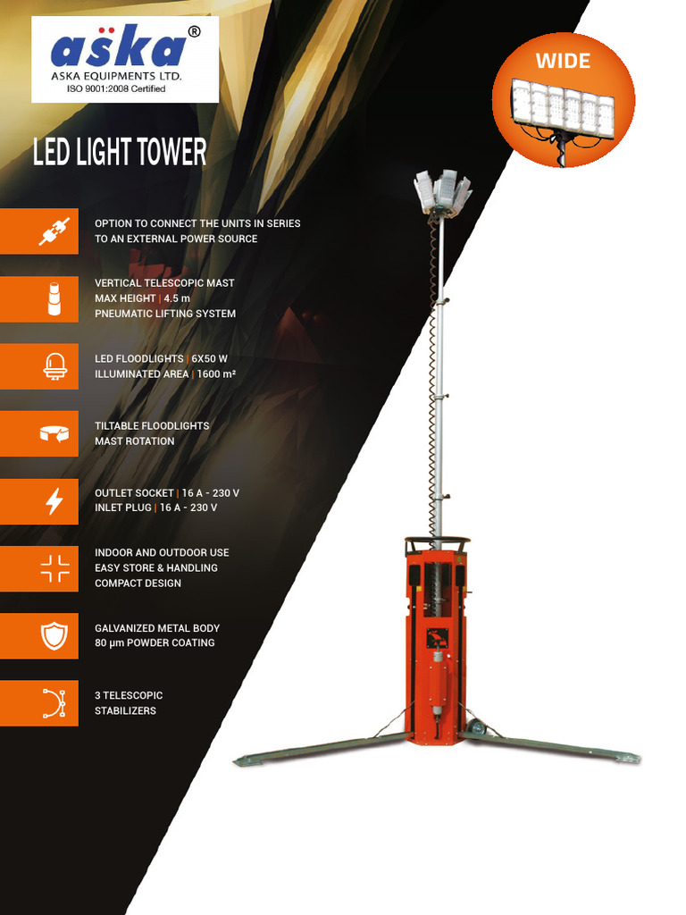 Portable Telescopic Tower Light Led Type | PDF | Manufactured Goods | Lighting