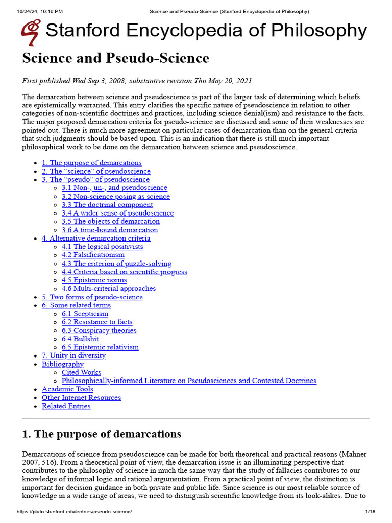 Science and Pseudo-Science | PDF | Falsifiability | Pseudoscience