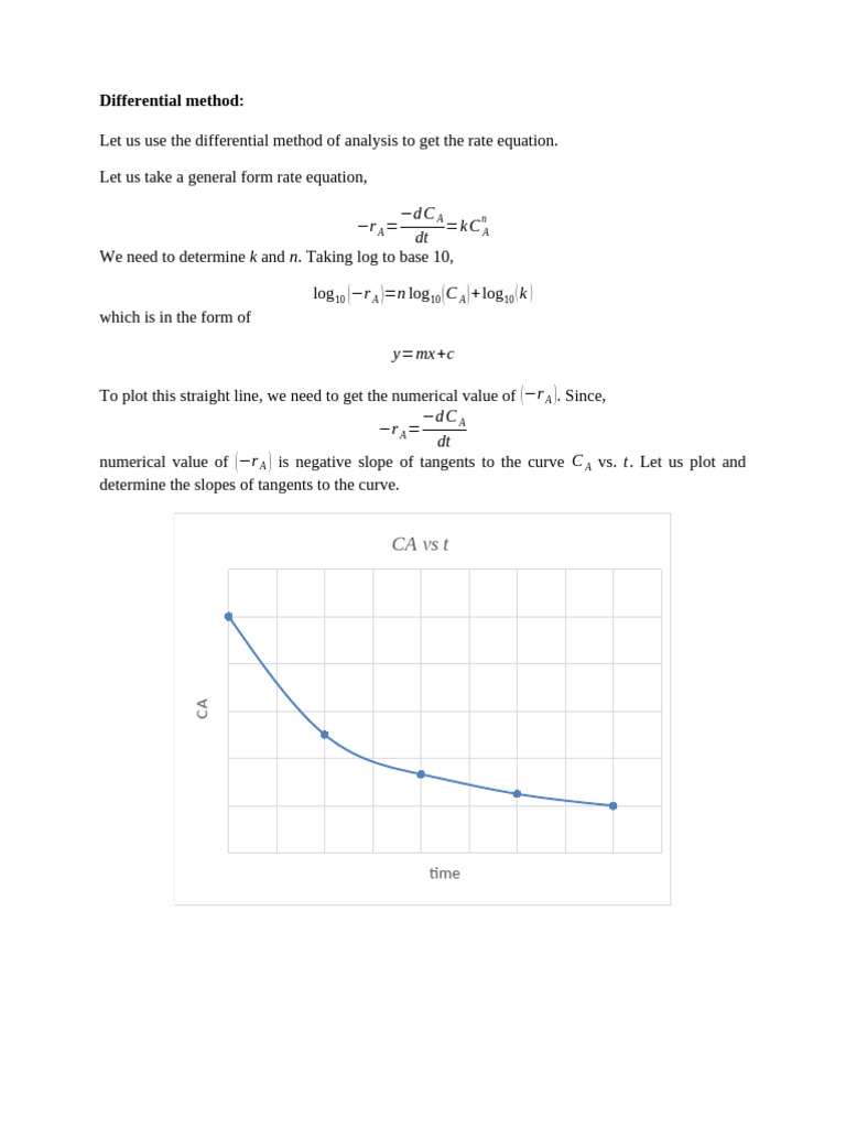Differential Method for Rate Equation Analysis | PDF | Teaching Methods ...