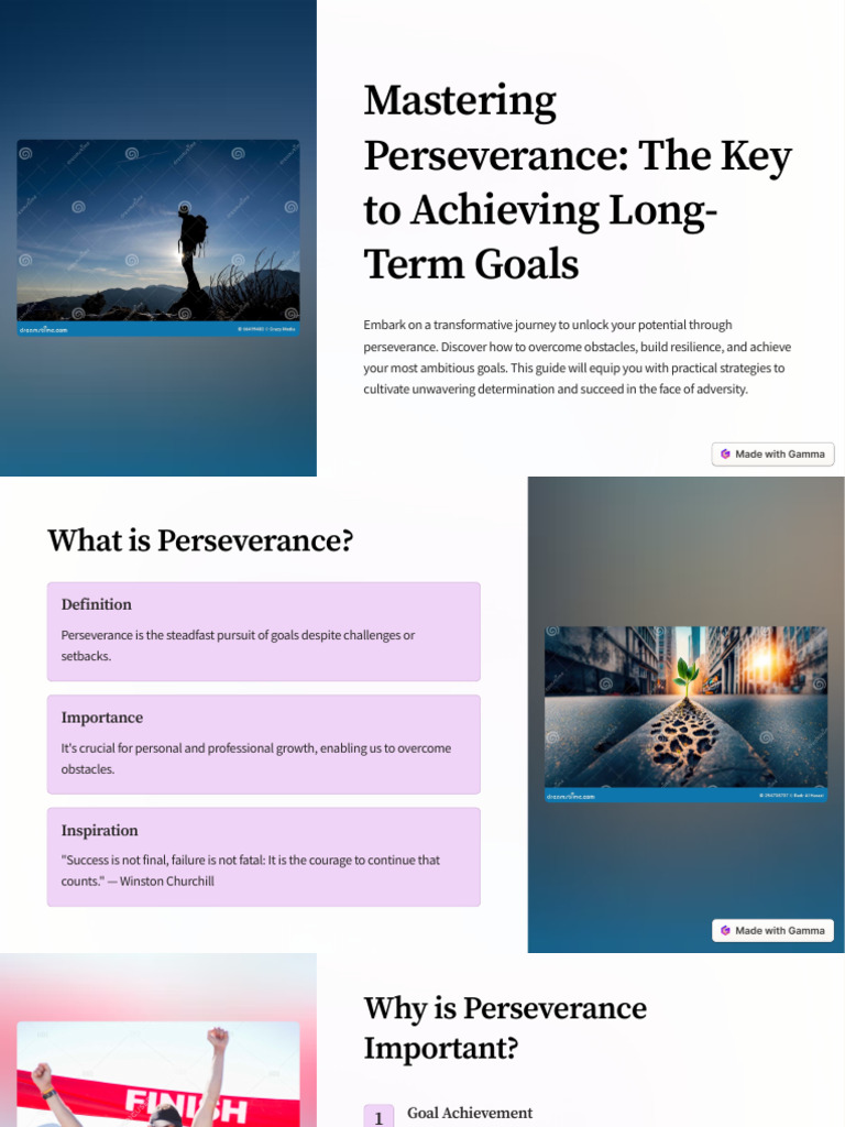 Mastering Perseverance The Key To Achieving Long Term Goals | PDF | Courage | Mindset