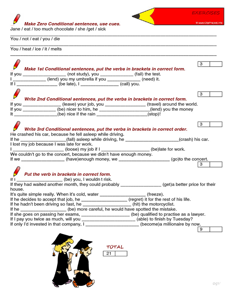 Conditional-Sentences All Types | PDF | Sentence (Linguistics) | Linguistic Morphology