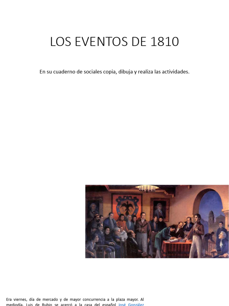 1 LOS EVENTOS de 1810 Guia de Trabajo Octavo | PDF | Colombia | América ...