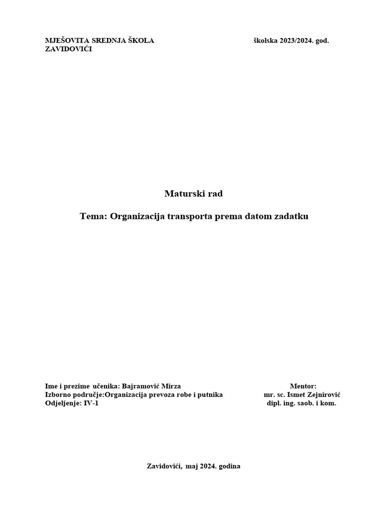 Maturski WORDToPDF | PDF