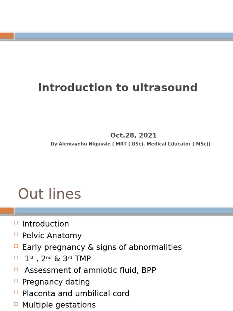 Introduction To UltraSound Mr. Alemayehu | PDF | Medical Ultrasound ...