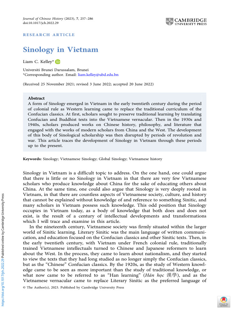 Sinology in Vietnam | PDF | Vietnamese People | Hanoi