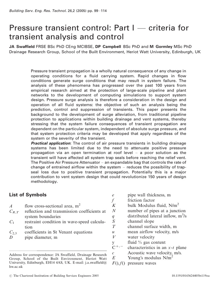 Pressure Transient Control I 2005 | PDF | Waves | Pressure