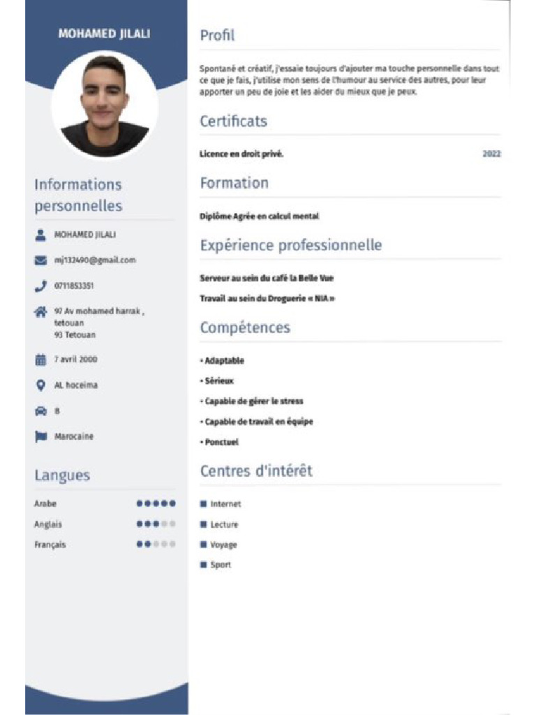 CV Mohamed Jilali | PDF