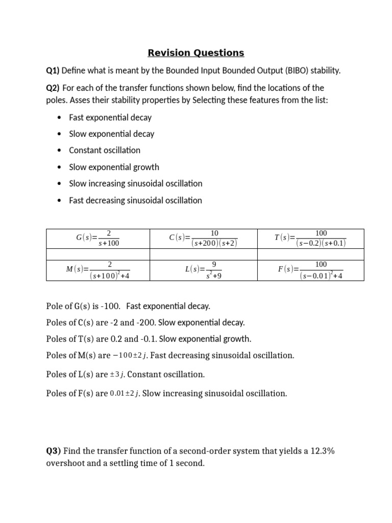 Revision Questions | PDF | Damping | Electrical Circuits