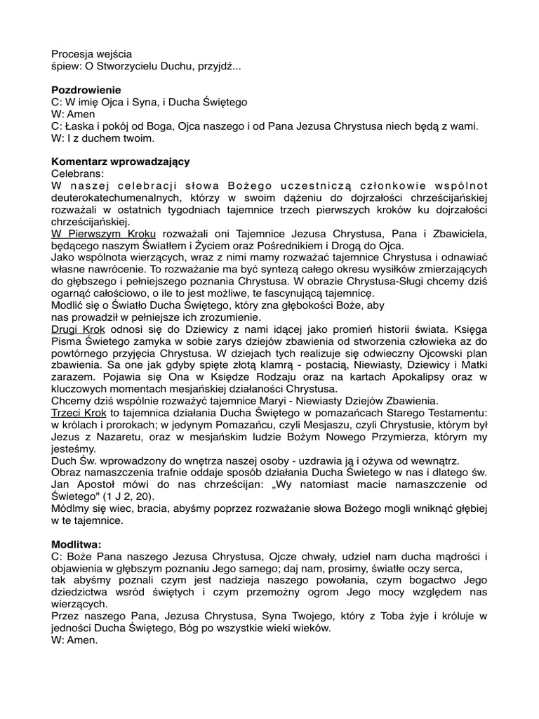Celebracja Kroków 1 3 | PDF