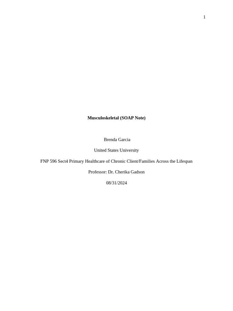 596 MSK GERI 67 Y.O (SOAP Note) | PDF | Osteoarthritis | Medicine