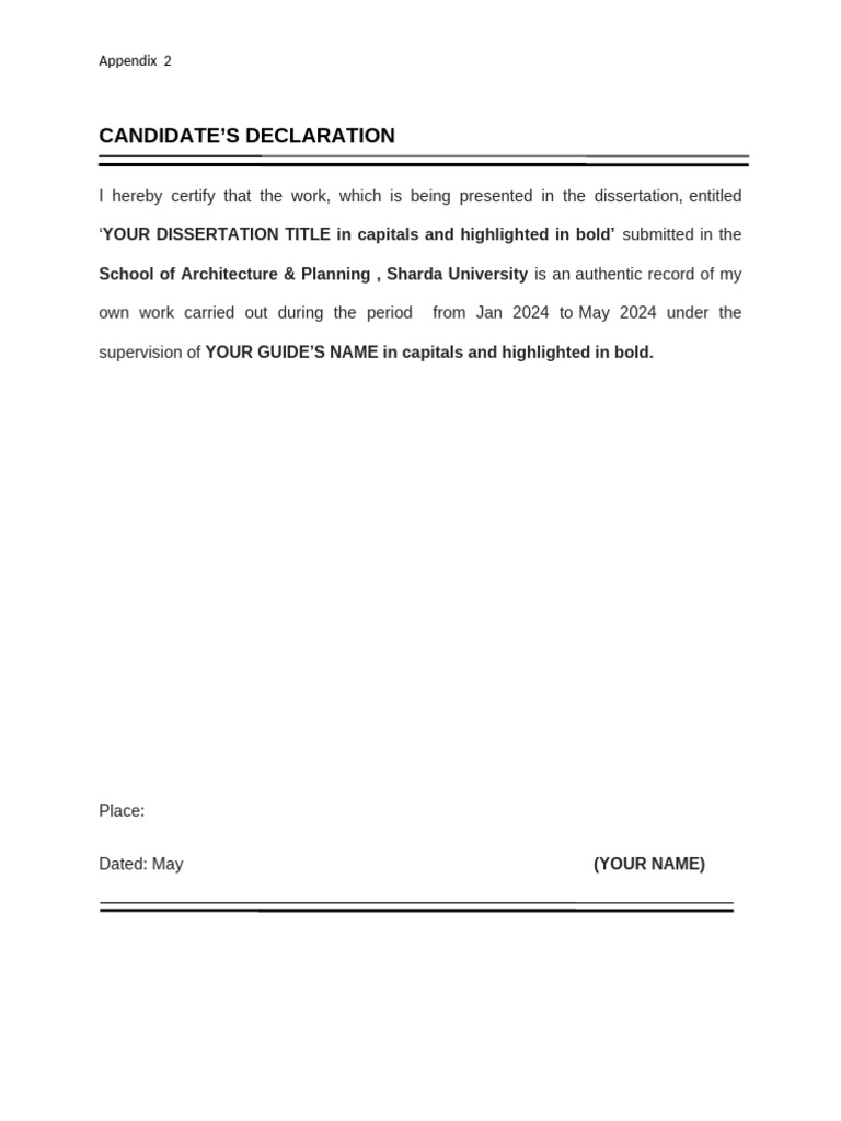 CANDIDATE Declaration (1) | PDF