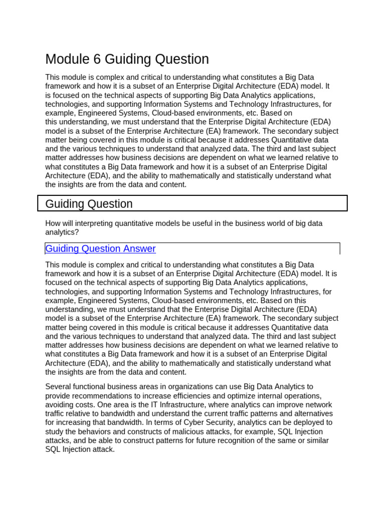 AIA 6550 Module 6 | PDF | Business Process | Analytics