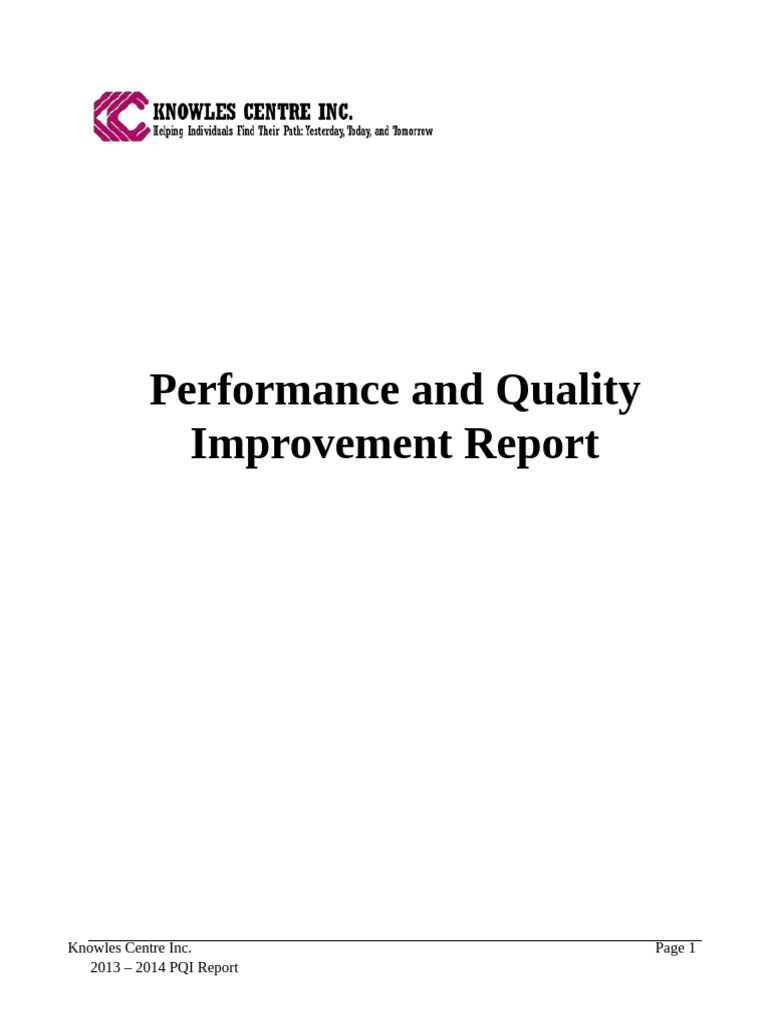 2013-2014 Performance Quality Report | PDF | Self Harm | Foster Care