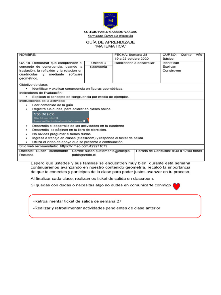 guia-5-mat-sem28 | PDF | Aprendizaje