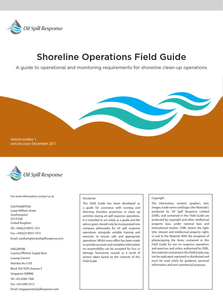 Shoreline Operations Field Guide | PDF | Oil Spill | Coast