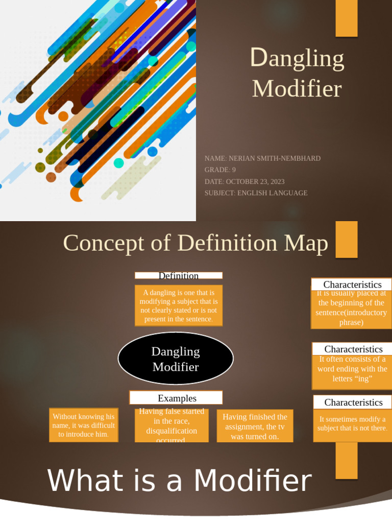 Dangling Modifier (Final Draft) | PDF | Subject (Grammar) | Noun
