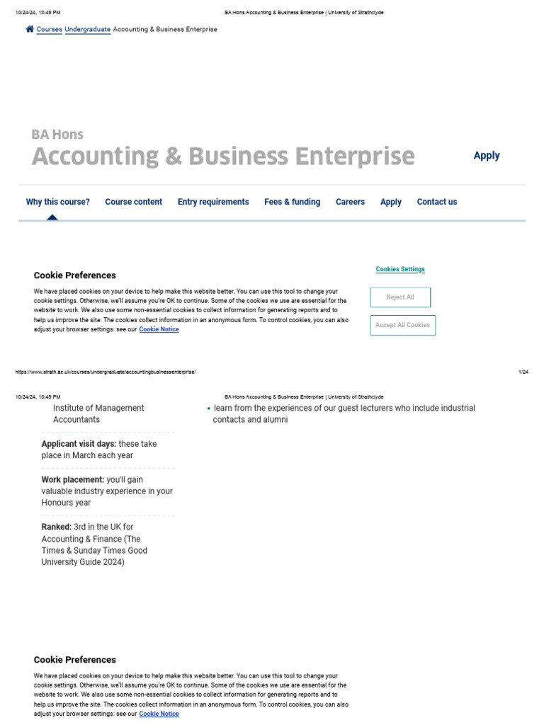 BA Hons Accounting & Business Enterprise - University of Strathclyde ...