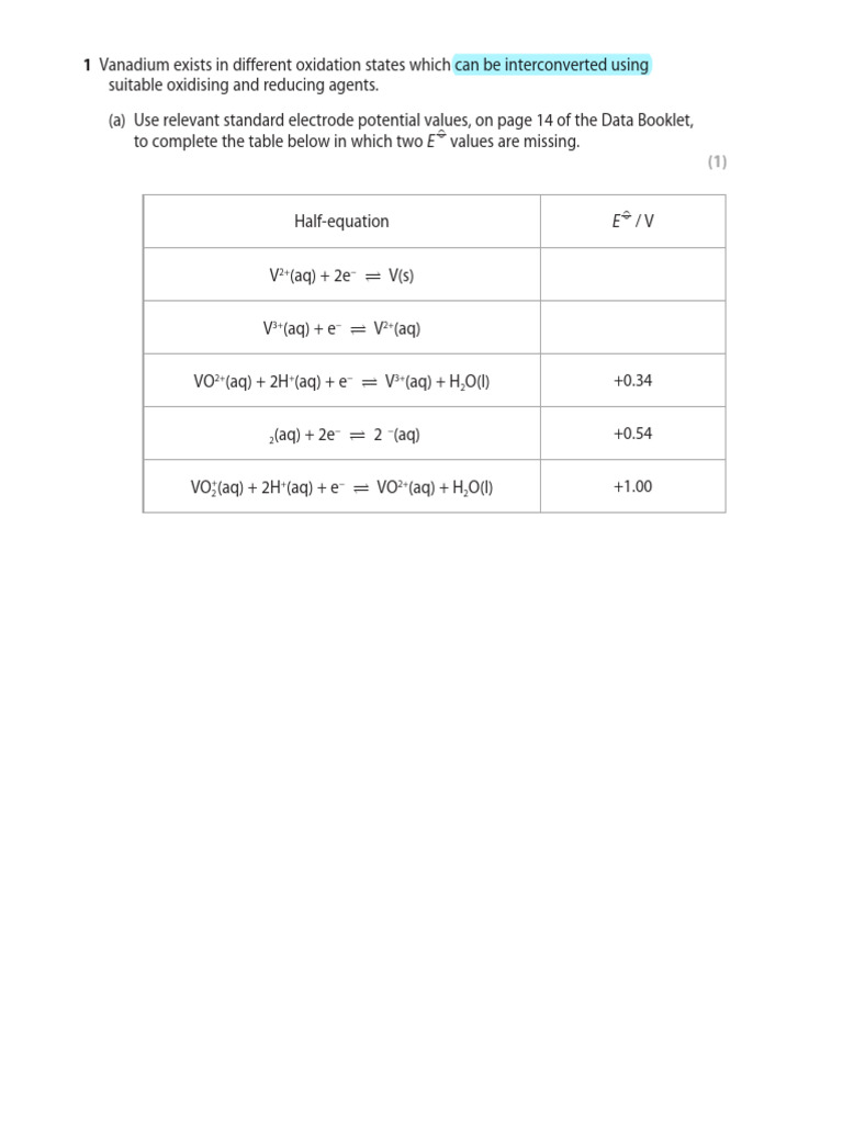 Redox II 1 QP | PDF | Redox | Physical Sciences
