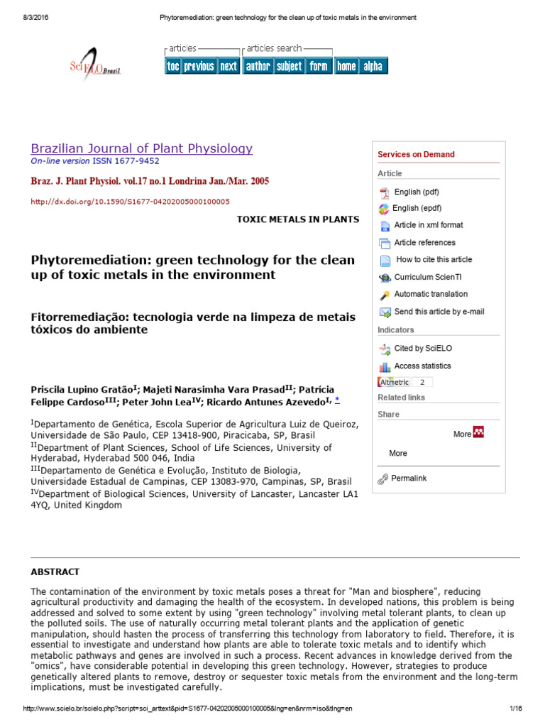 Phytoremediation - Green Technology | PDF | Selenium