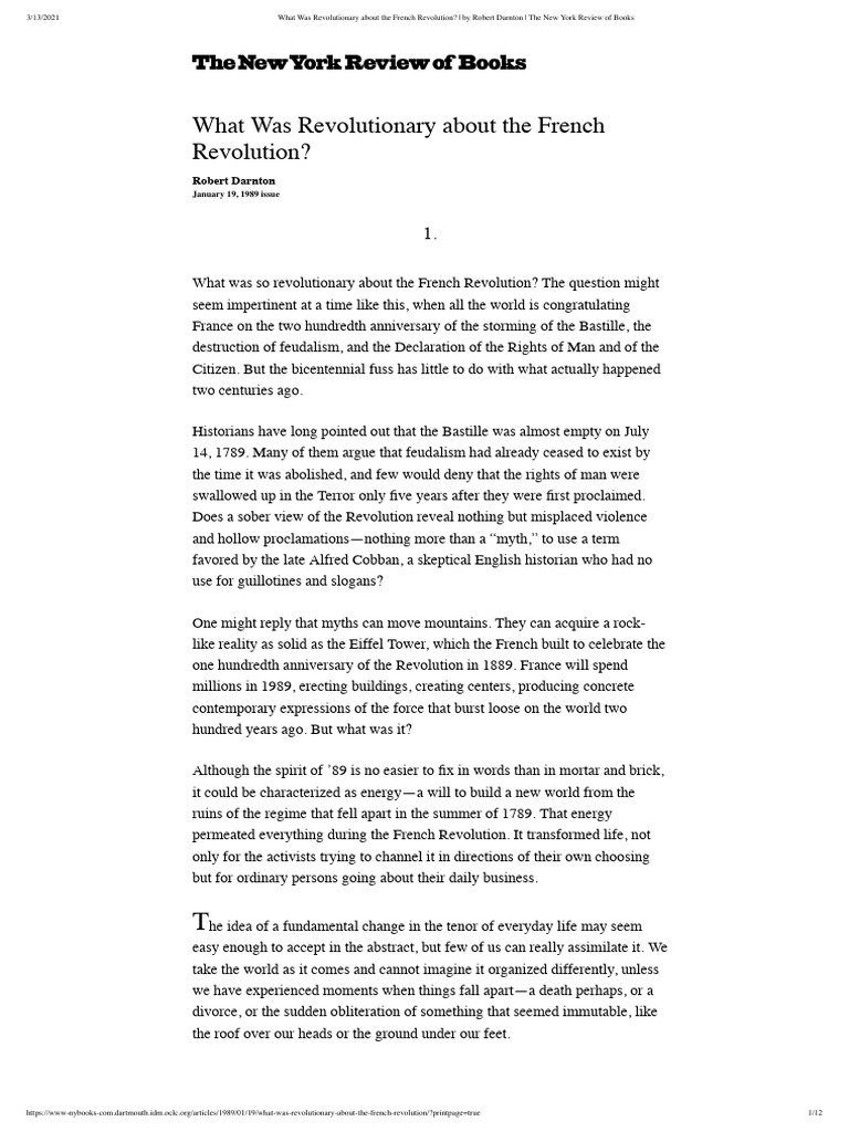 Darnton What Was Revolutionary | PDF | Counter Revolutionary | French ...