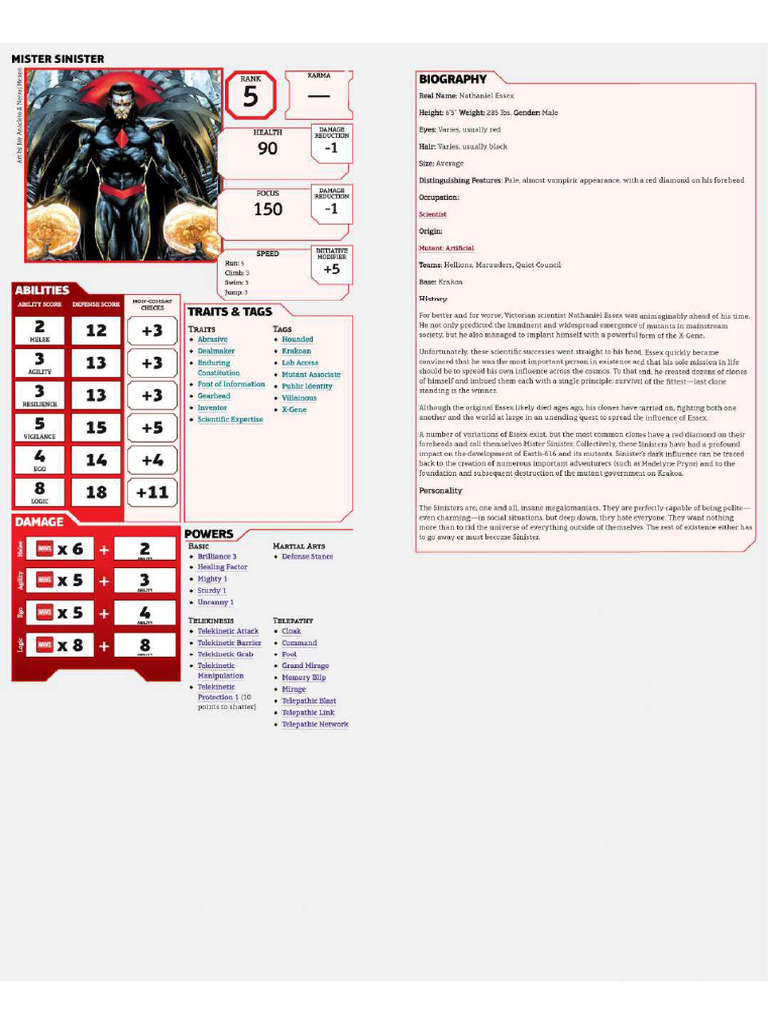 Mister Sinester Marvel Multiverse RPG | PDF