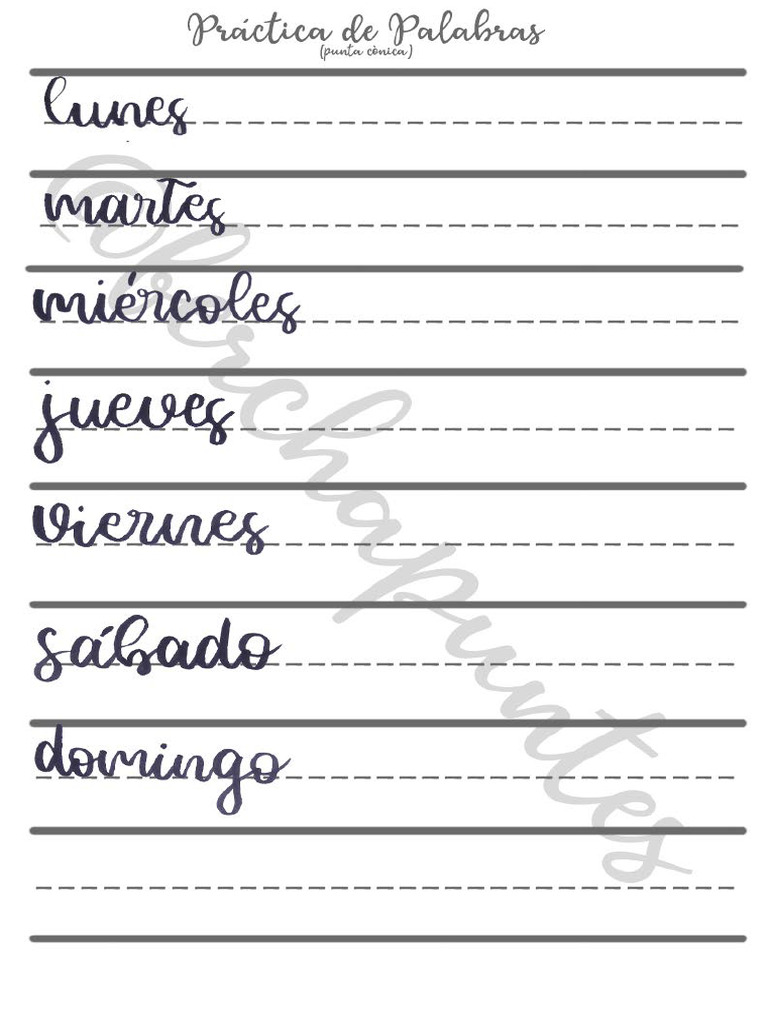 04 Práctica de Palabras Lettering Punta Cónica @ferchapuntes | PDF
