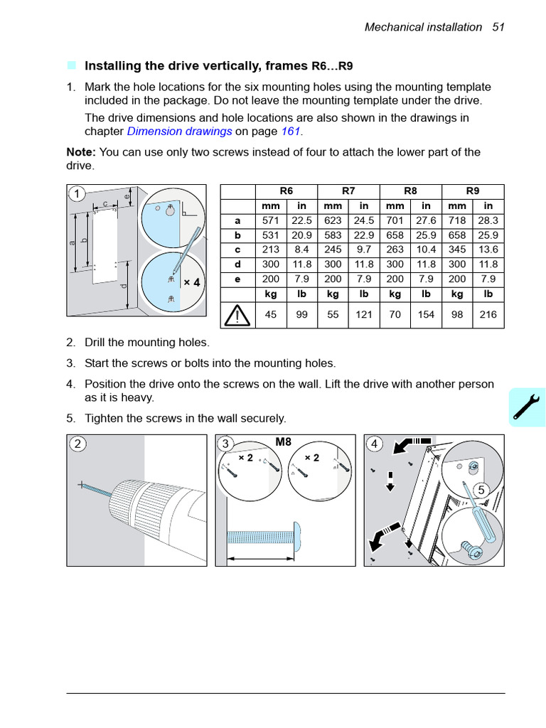 Installing The Drive Vertically, Frames: Dimension Drawings 161 | PDF ...