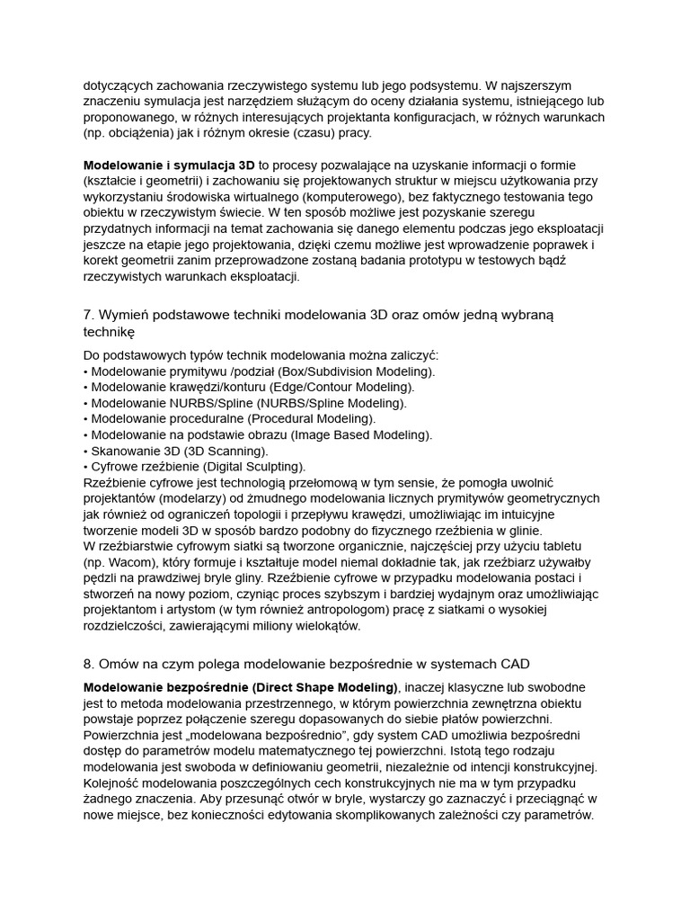 Zaawansowane Modelowanie (W) - cz6 | PDF