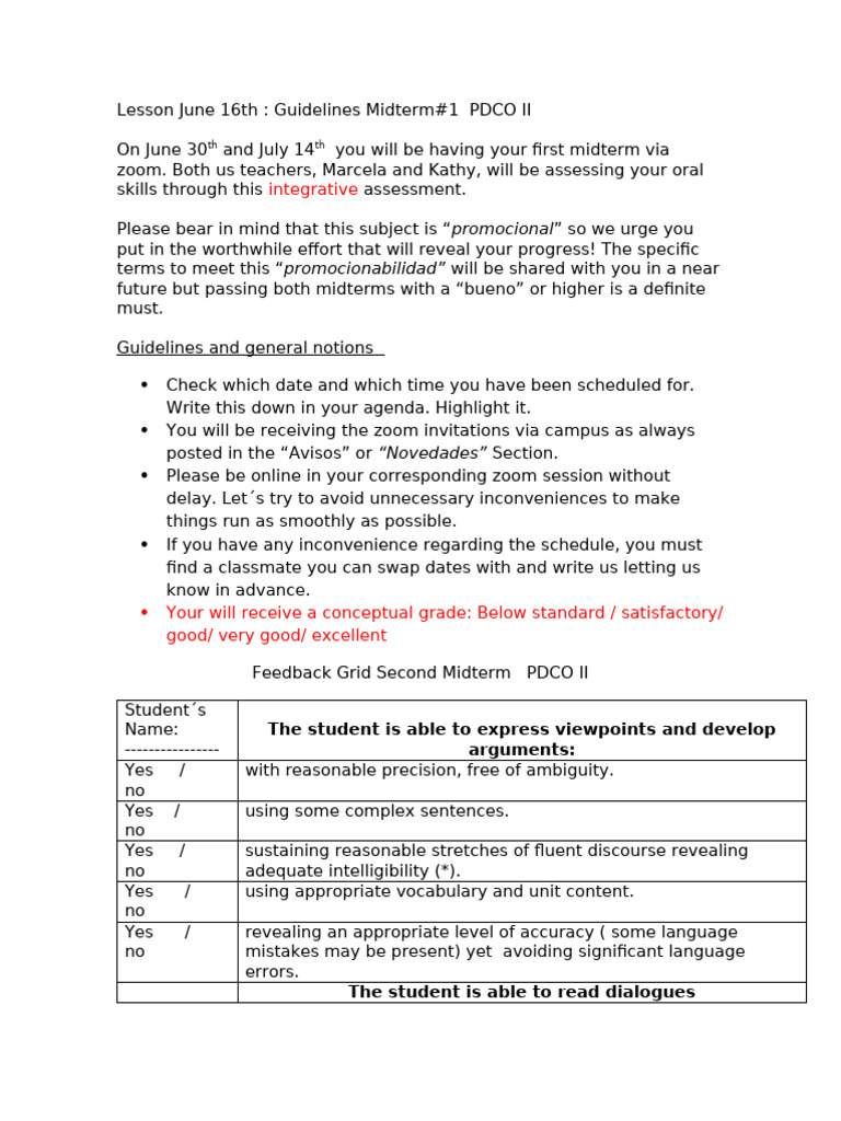 2021 Guidelines For First Midterm Exam PDCO II - Final Version | PDF ...