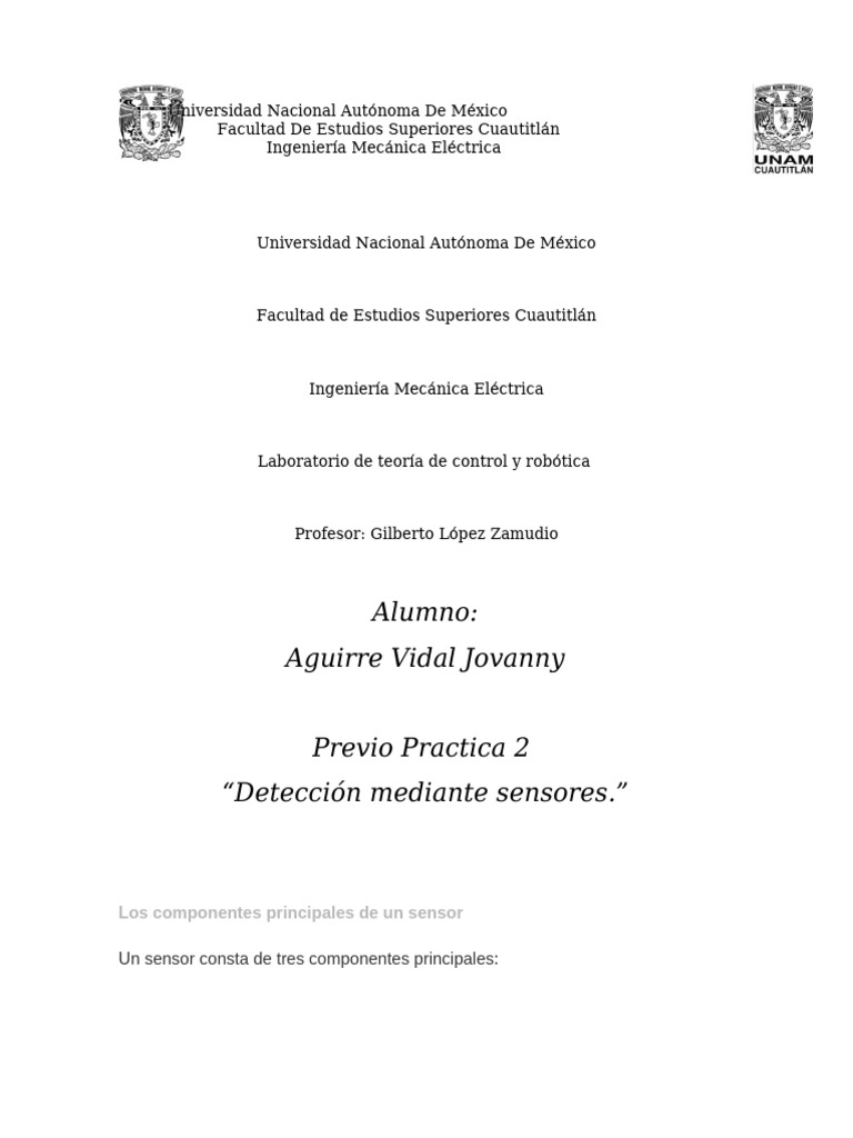 Previo Practica 2 Robotica Pdf Sensor Ingenieria Eléctrica