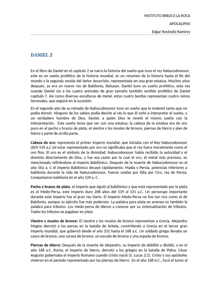 Daniel 2 | PDF | Daniel (figura bíblica) | Nabucodonosor Ii
