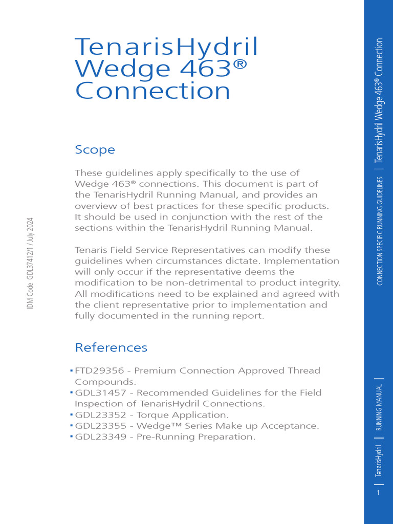 Tenarishydril Wedge 463 Connection: Scope | PDF | Pipe (Fluid ...