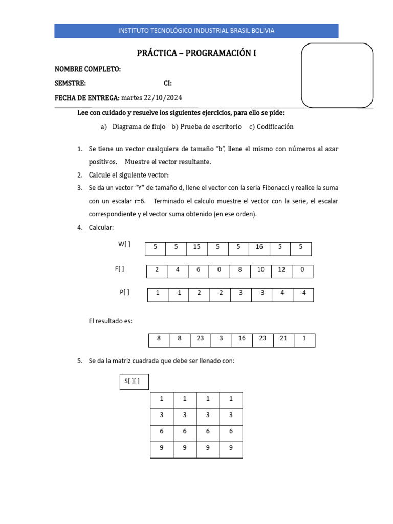 practica de prg 6 | PDF