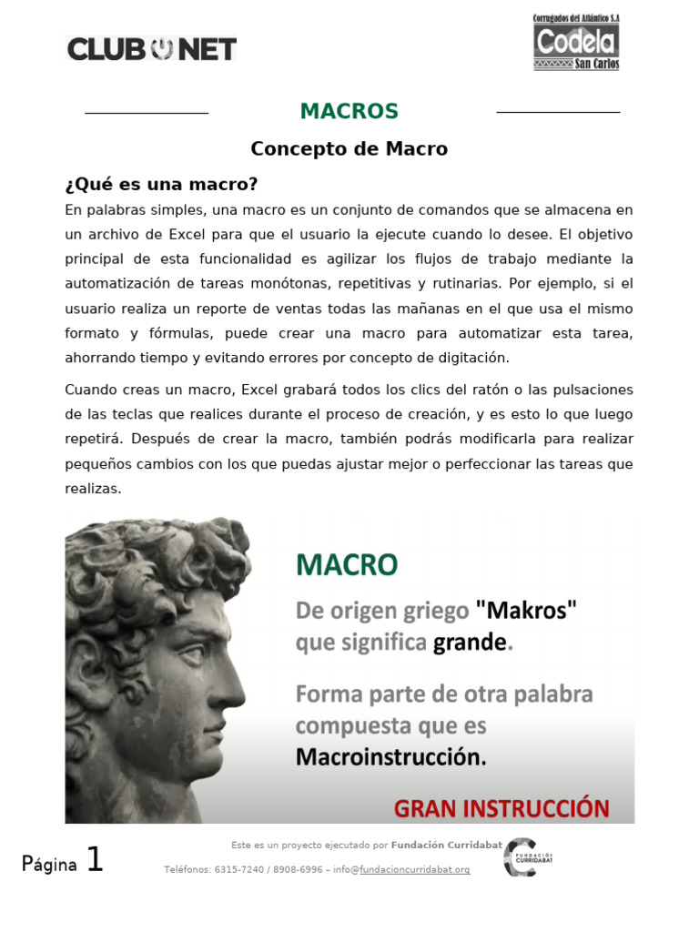Macros excel | PDF | Macro (informática) | Microsoft Excel