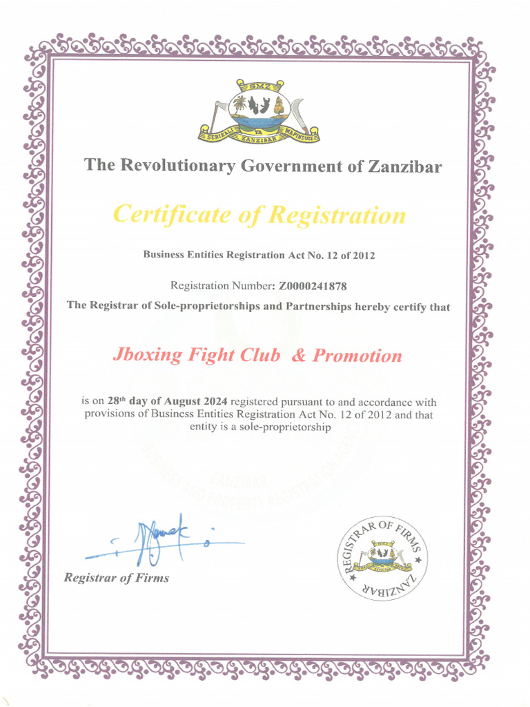 Certificate Ofregistration | PDF