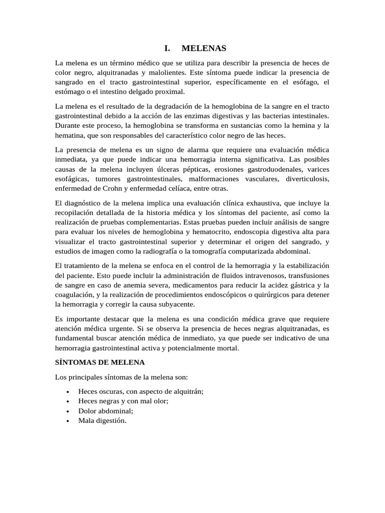 Conceptos de Melenas, Rectorragia, Ictericia | PDF | Heces ...