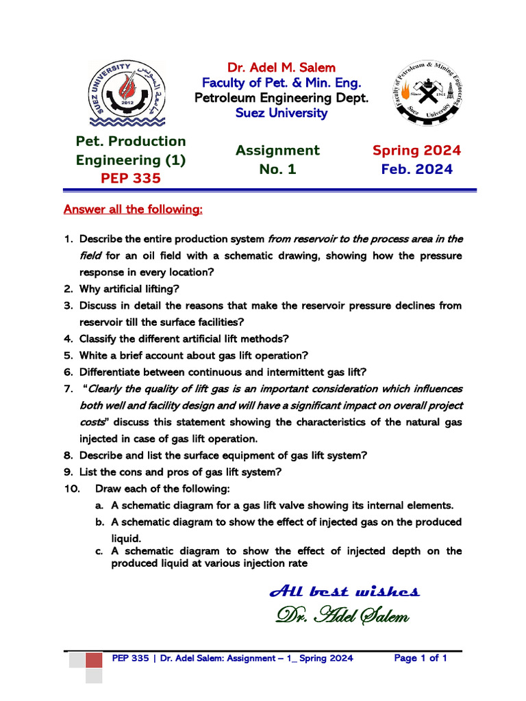 Assignment No. 1_PEP 335_ Spring 2024 | PDF