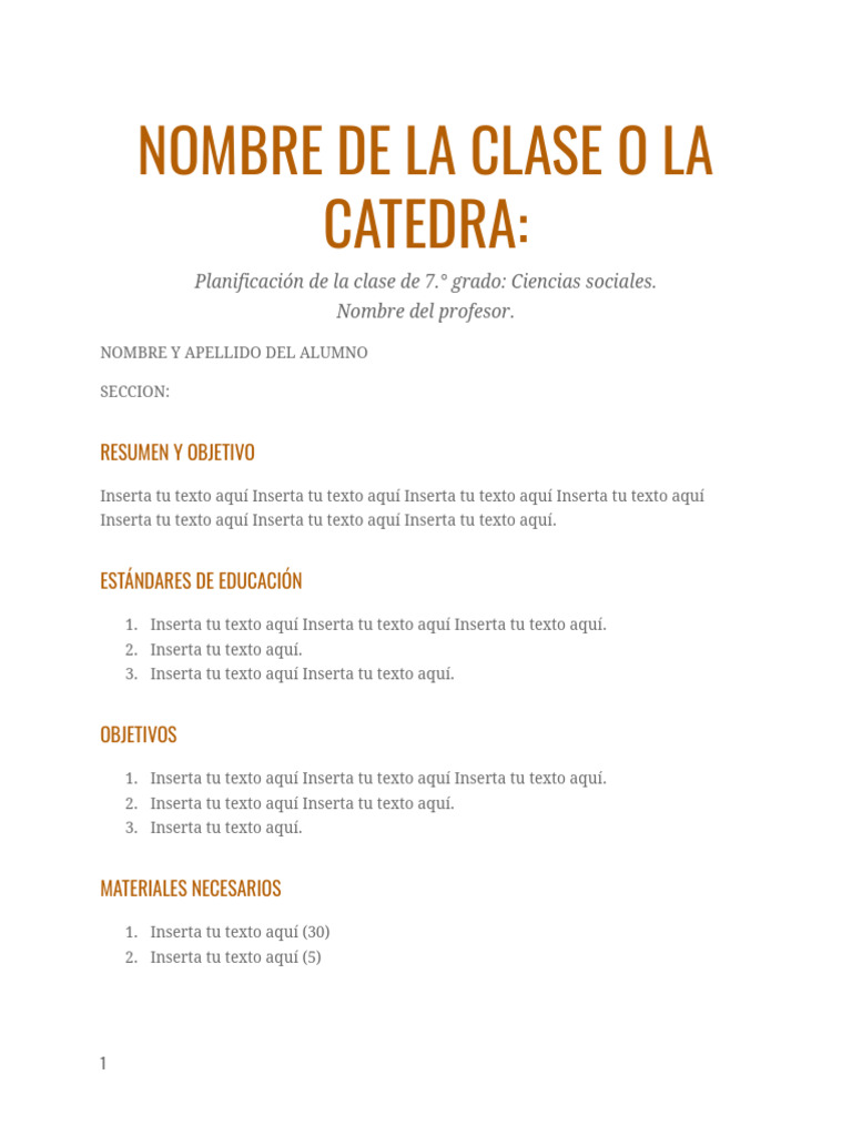 Planificación de La Clase | PDF