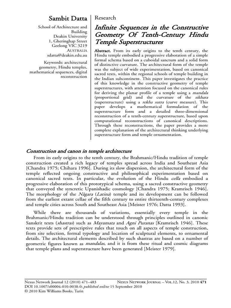 Infinite Sequences in The Constructive Geometry of Tenth-Century Hindu ...