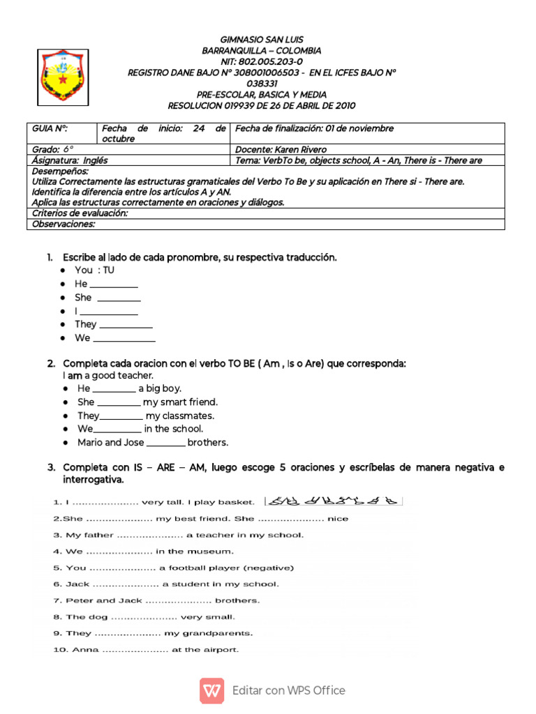 FORMATO GUIA DE APRENDIZAJE 6° | PDF | Morfología Lingüística | Tipología Lingüística