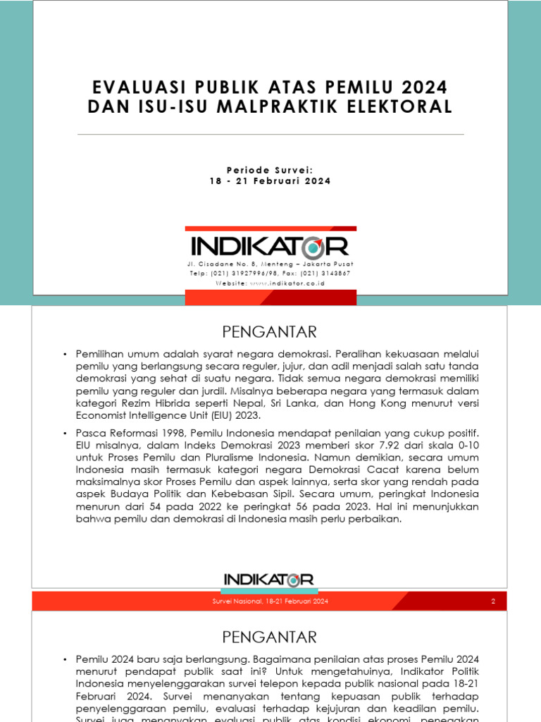 Rilis Indikator 28 Februari 2024 1 | PDF