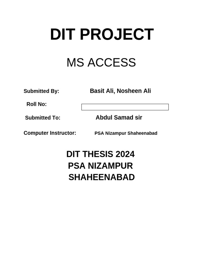 basit ali project | PDF