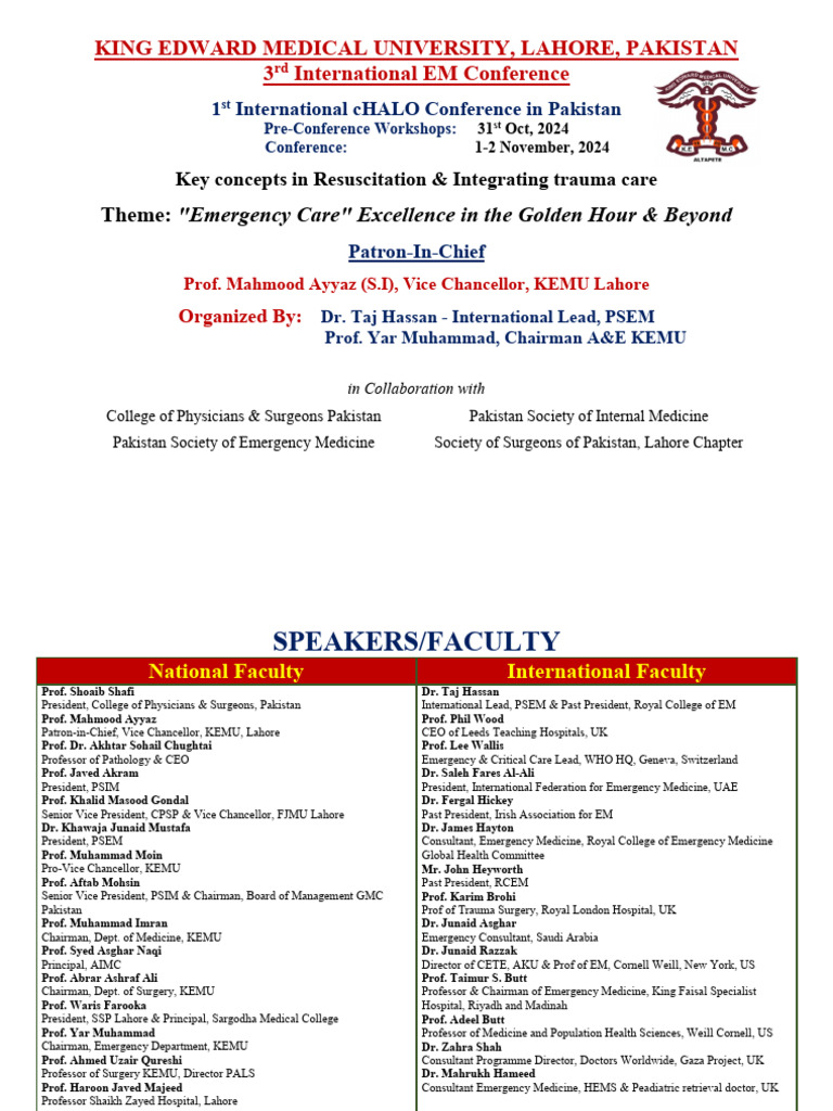 Emergency Medicine Conference 2024 | PDF | Medical Specialties | Health ...