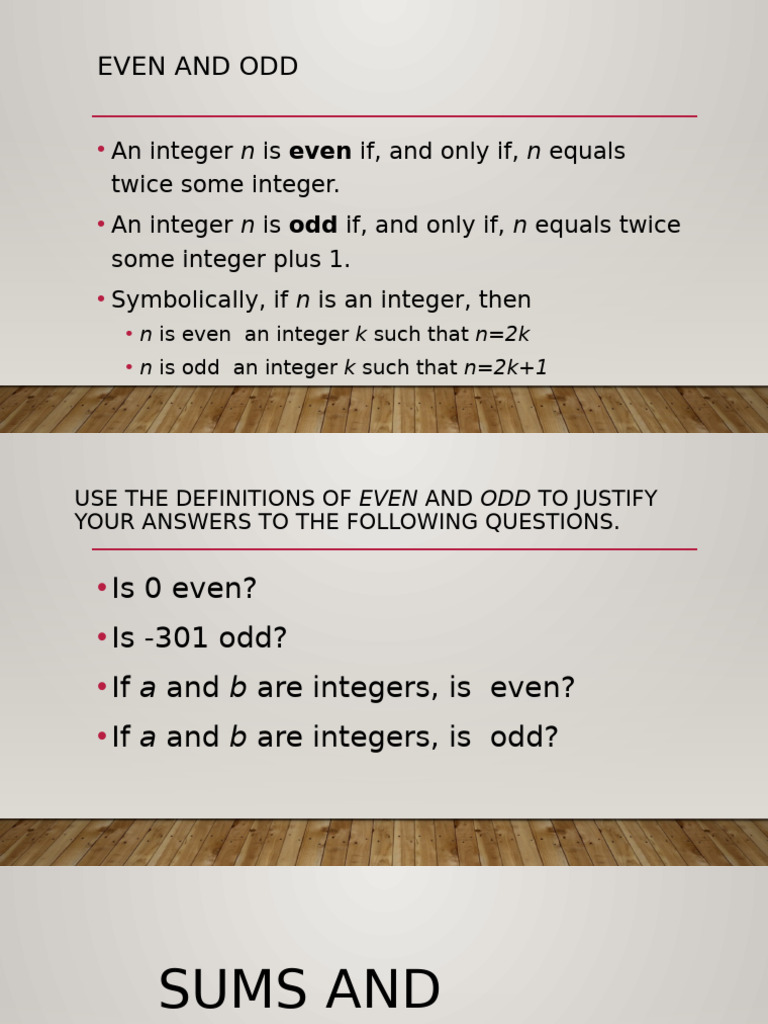 Even and Odd Integers Explained | PDF
