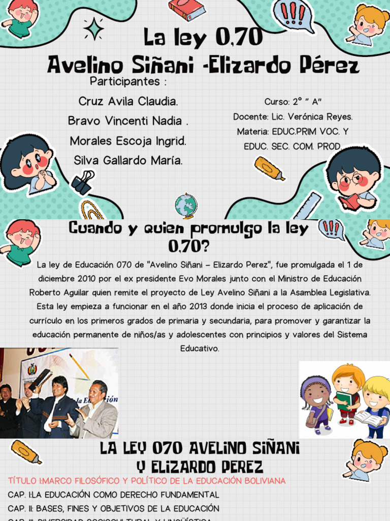 Ley 070 Pedagogia 2024 Segundo Año | PDF
