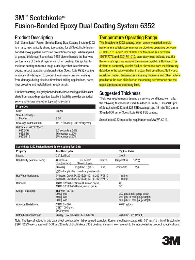 3M Data Sheet FBE - Articulos | PDF | Materials | Industrial Processes