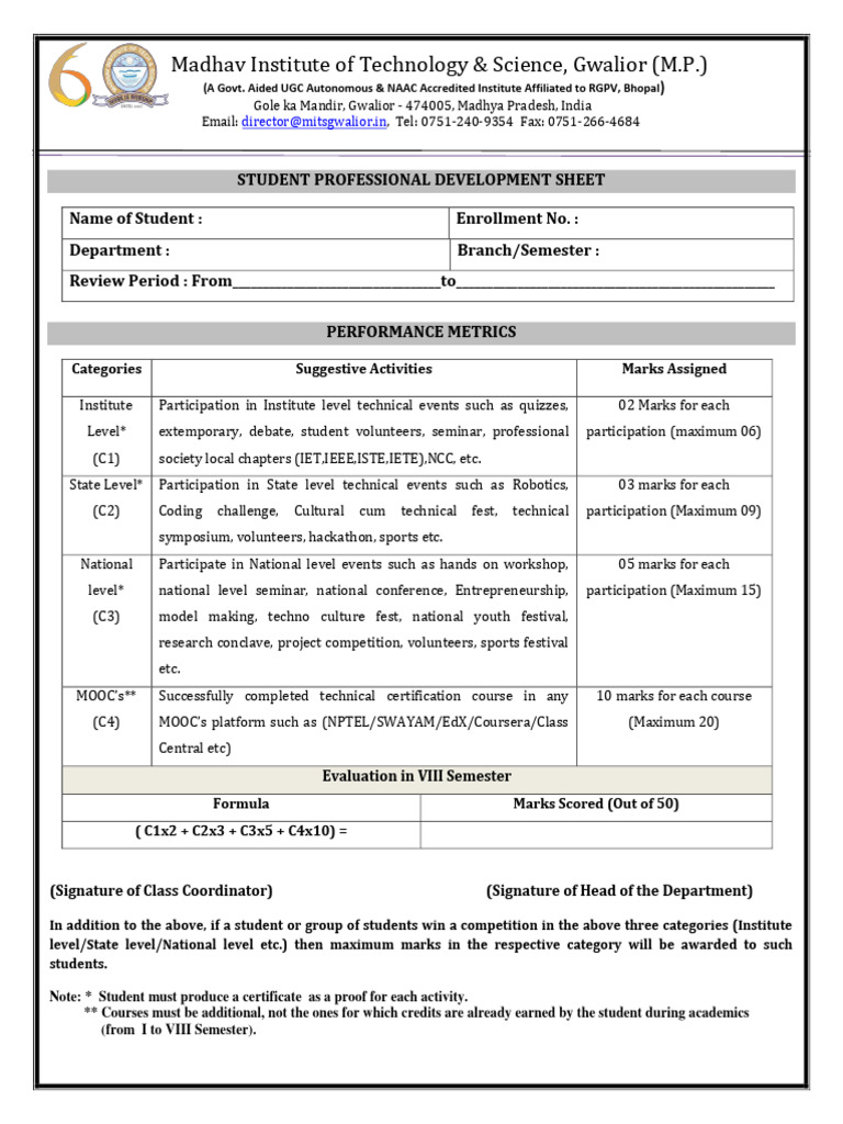 Student Professional Development Sheet - Final | PDF | Distance Education